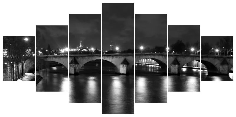 Černobílý obraz - historického mostu (210x100 cm), 40 dalších rozměrů