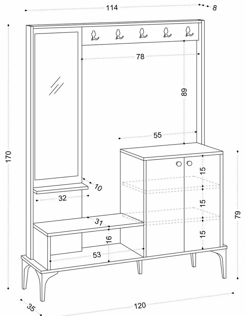 Předsíňová sestava Andy Oak