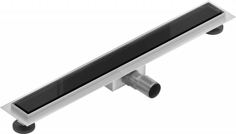Mexen Flat nerezový sprchový žlab 60 cm vzor černé sklo, 1026060-15