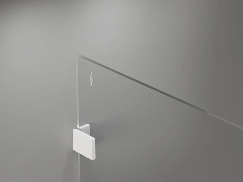 Mexen Lunar sprchová stěna pravá 120 x 200 cm, 8mm čiré sklo, bílá, 830-120-000-20-00-P