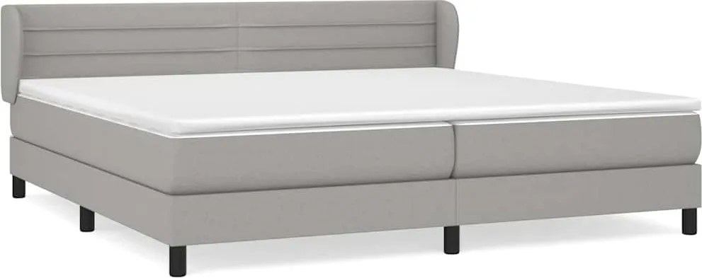 Box spring postel s matrací světle šedá 200 x 200 cm textil 3126349