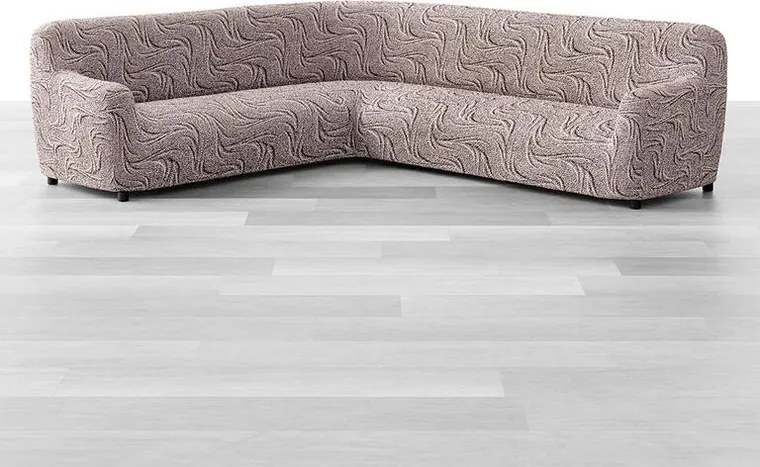Bielastické potahy BRILLANTE hnědé rohová sedačka (š. 350 - 530 cm)