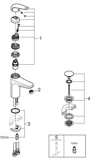 GROHE 24327001 - Umyvadlová baterie SWIFT velikost M lesklý chrom