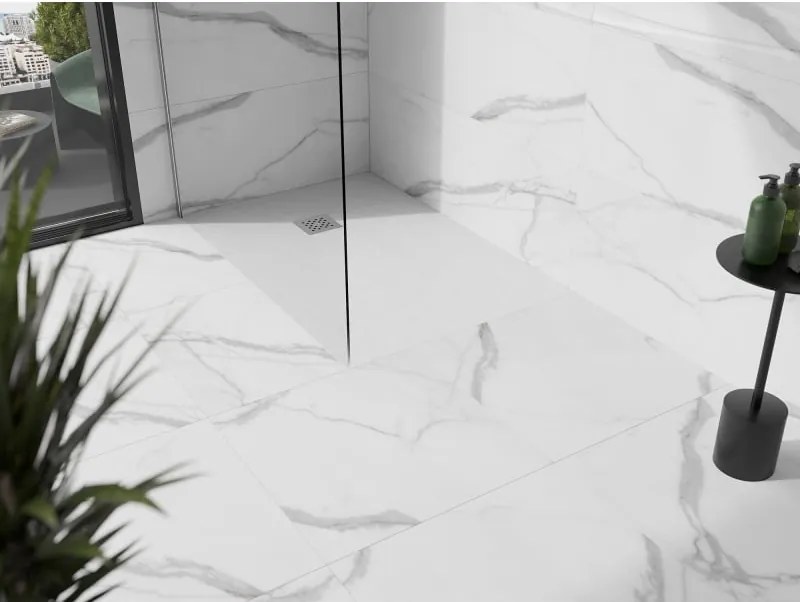 Mexen Stone+ Kompozitní obdélníková sprchová vanička 100 x 80 cm, bílá - 44108010