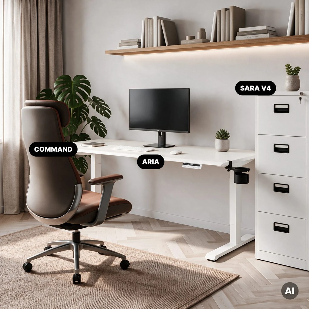 Elektrický stůl s nastavitelnou výškou ergonomický bílý,1600x800 mm: ARIA