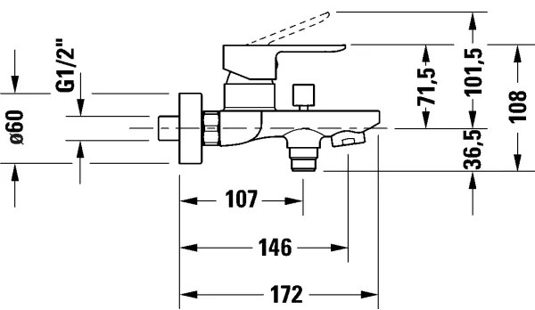 Duravit DC5230001010 - Vanová baterie D-CODE lesklý chrom