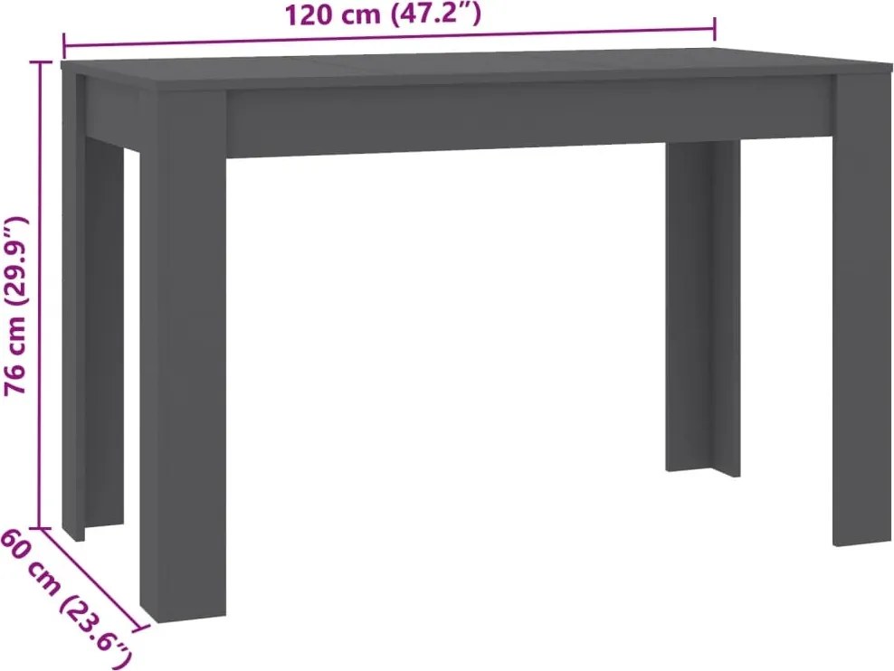 vidaXL Jídelní stůl 120 x 60 x 76 cm kompozitní dřevo [800432] Barva: kouřový dub