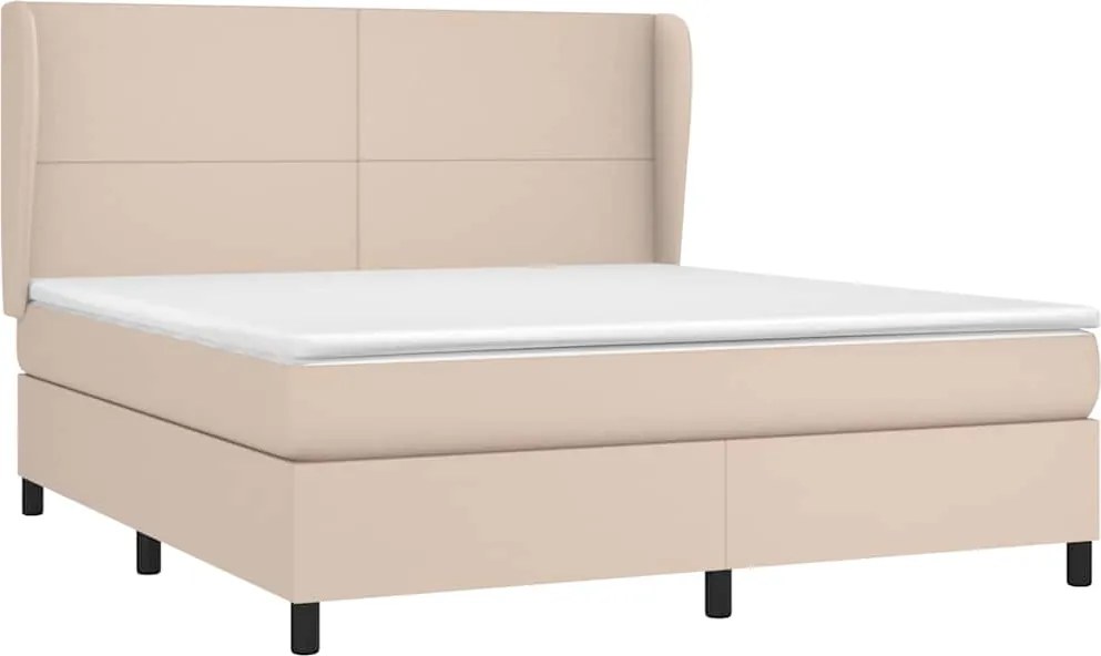Box spring postel s matrací cappuccino 180 x 200 cm umělá kůže 3128930