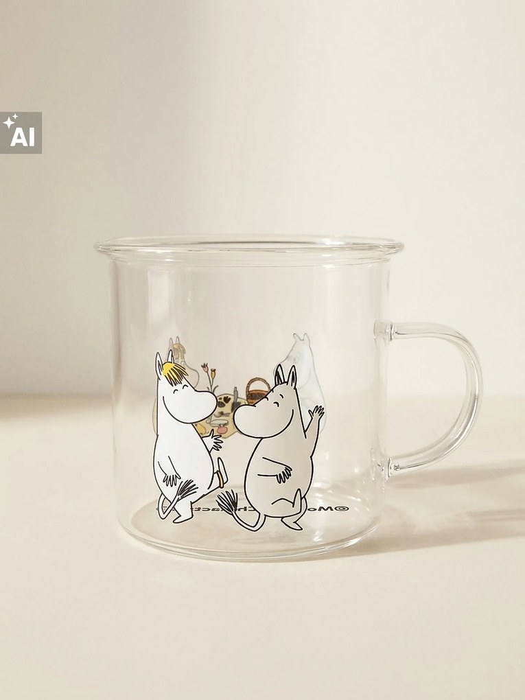 Sinsay - Skleněný hrnek s uchem The Moomins - vícebarevná