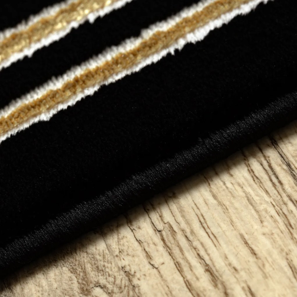 Dywany Łuszczów, Kusový koberec Allure 1968 black/gold, 200x290, černá, kancelář