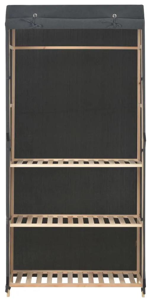 3-úrovňová šatní skříň - látka - šedá | 79x40x170 cm