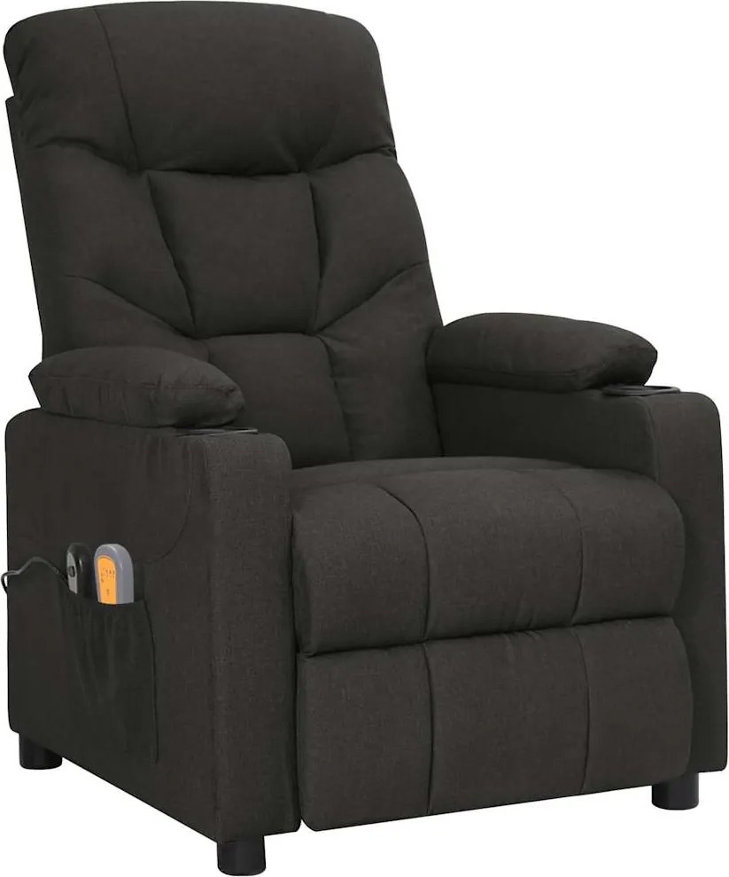 Elektrické masážní křeslo černé textil 3098829