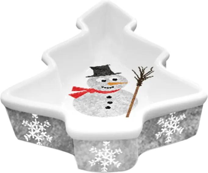 Dekorativní mísa z kostního porcelánu s vánočním motivem PPD Im a Snowman