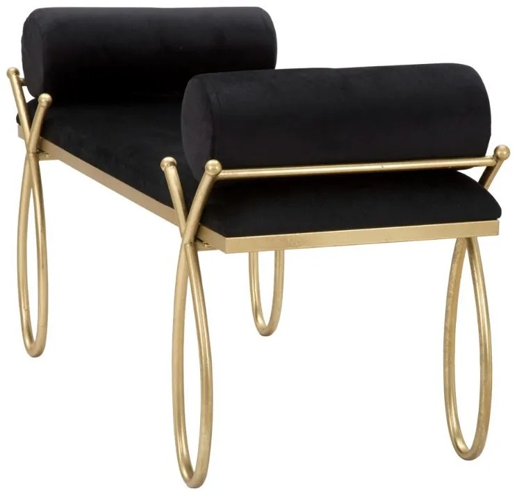 Designová lavice Nancilea 112,5 cm černá