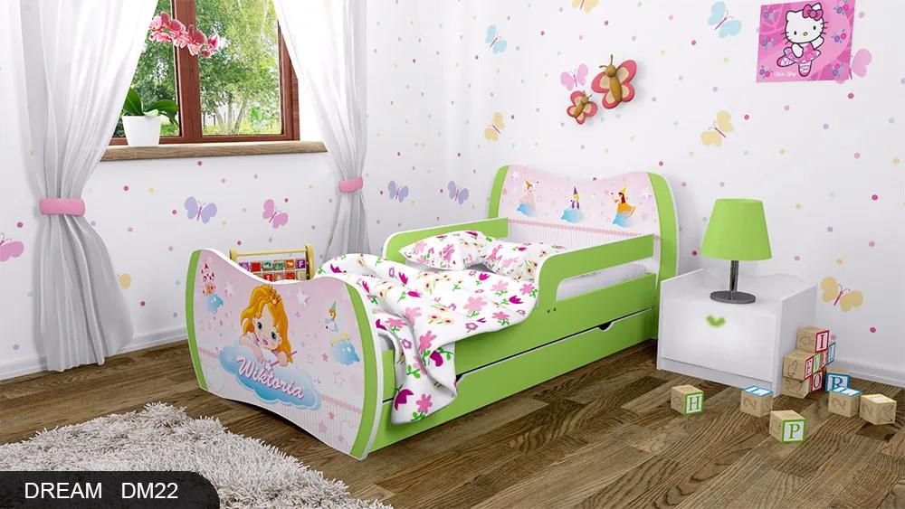 Dětská postel Dream vzor 22 140x70 cm zelená