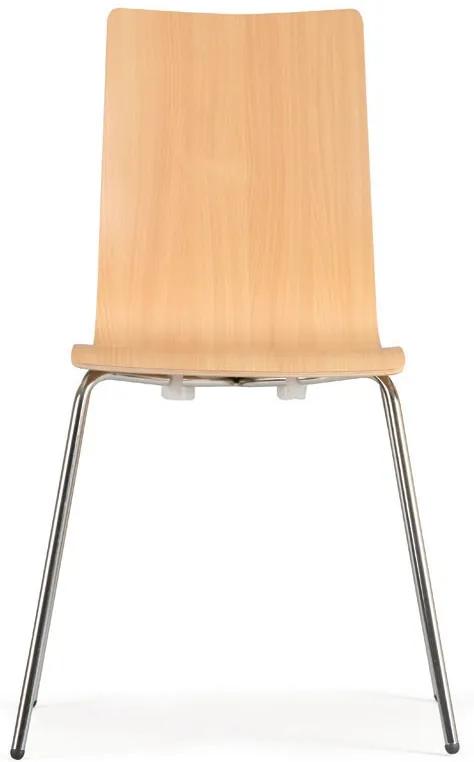 Dřevěná jídelní židle s chromovanou konstrukcí KENT, wenge