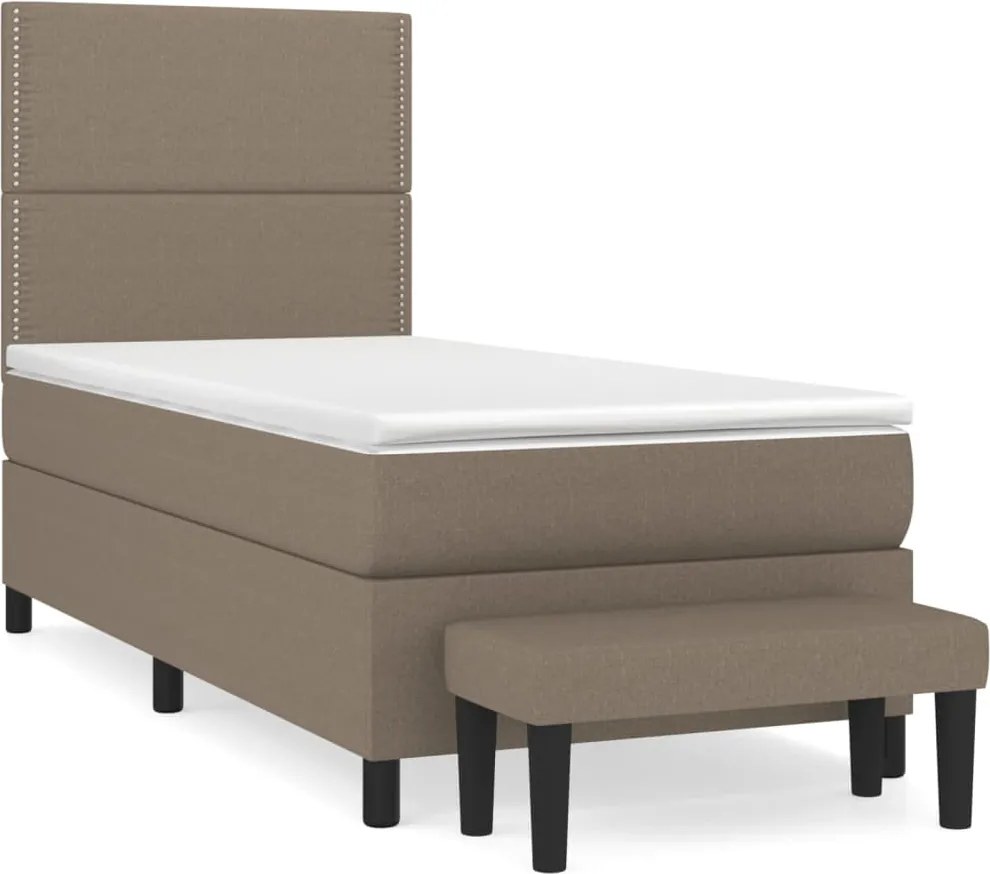 Box spring postel s matrací taupe 100 x 200 cm textil 3136497