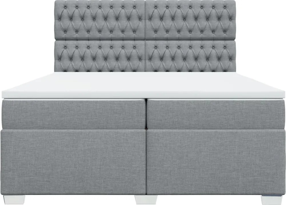 Box spring postel s matrací světle šedá 200 x 200 cm textil 3292902