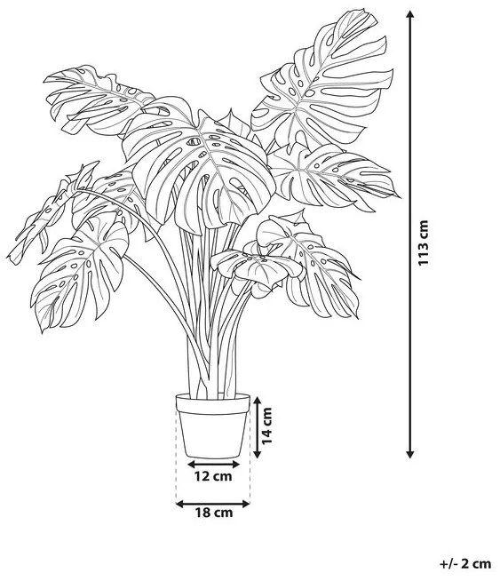 Umělá rostlina v květináči 113 cm MONSTERA PLANT Beliani