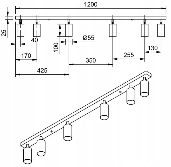 Bodové svítidlo ANGIE 6xGU10/35W/230V bílá