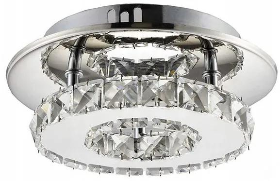 Toolight - LED křišťálová stropní lampa 20x20cm 8W APP407-C, chromová, OSW-65005