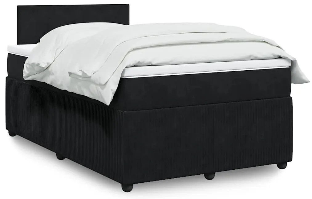 Box spring postel s matrací černá 120 x 190 cm samet 3287682