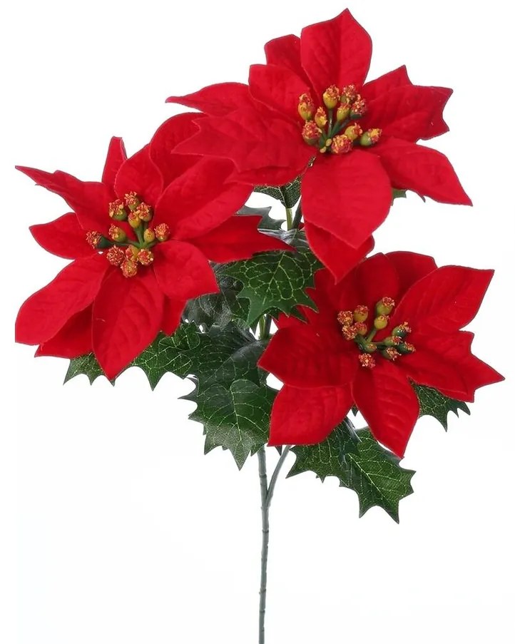 Umělá Poinsettia červená, 55 cm