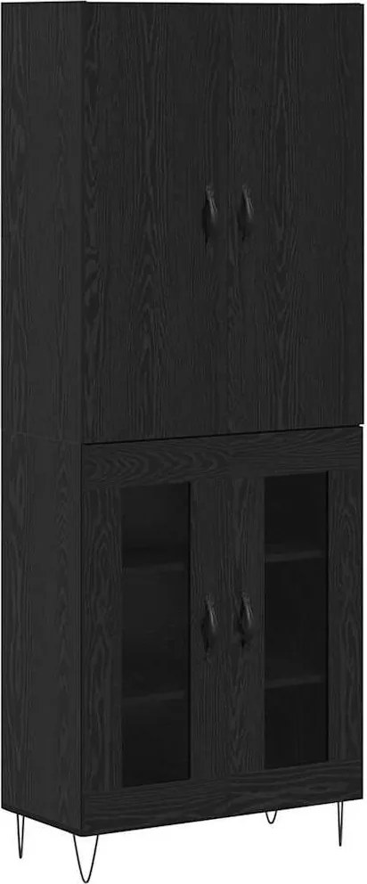 Vysoký bufet 2 ks Černý dub 69,5 x 34 x 180 cm Kompozitní dřevo 3403167