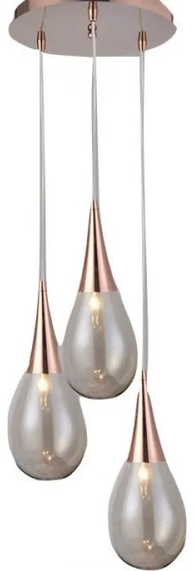 ACA DECOR Závěsné svítidlo Drop Copper 3xE14 - Ø 40 cm