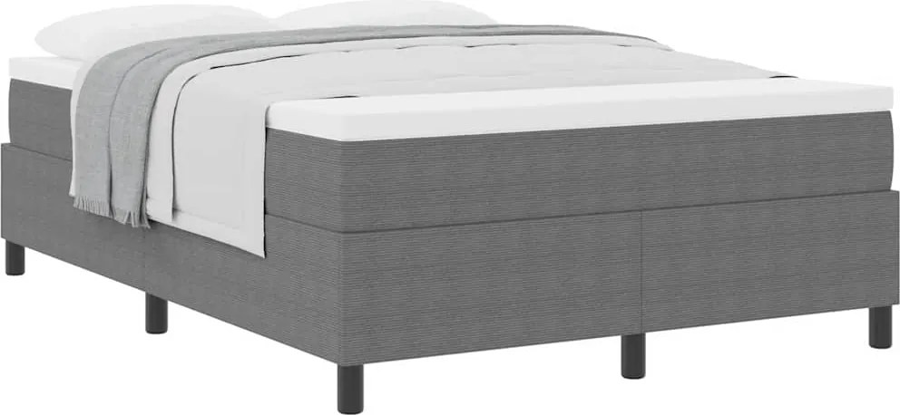 Postel s boxspringem Světle šedá a bílá 140 x 190 cm 3337462