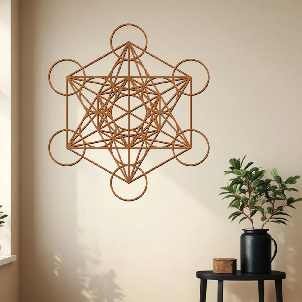 dřevo života Dřevěná dekorace na zeď METATRON Zvolte rozměr (cm): 36x40, Zvolte barvu dekoru: Ořech