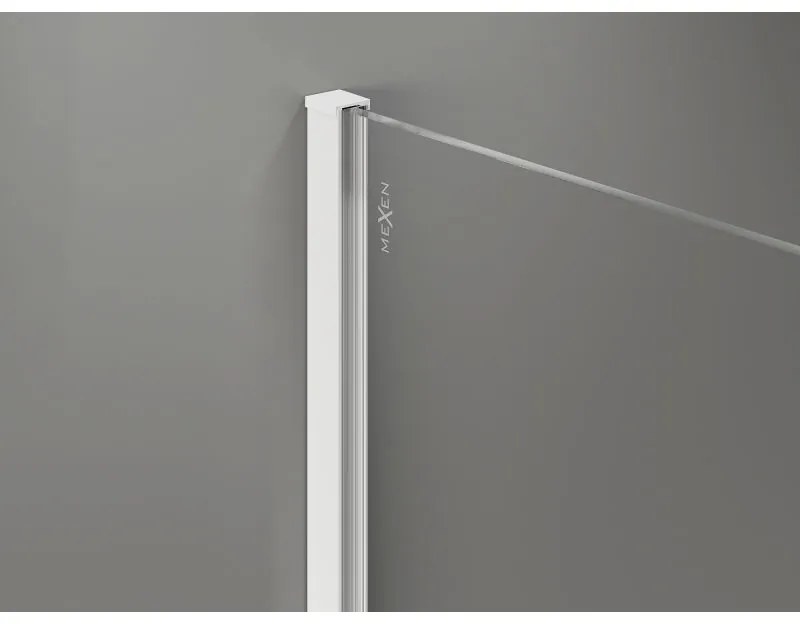 Mexen, Mexen Kioto-X sprchová stěna 100 x 200 cm, matná 10 mm, bílá - 800-100-101-20-30-X