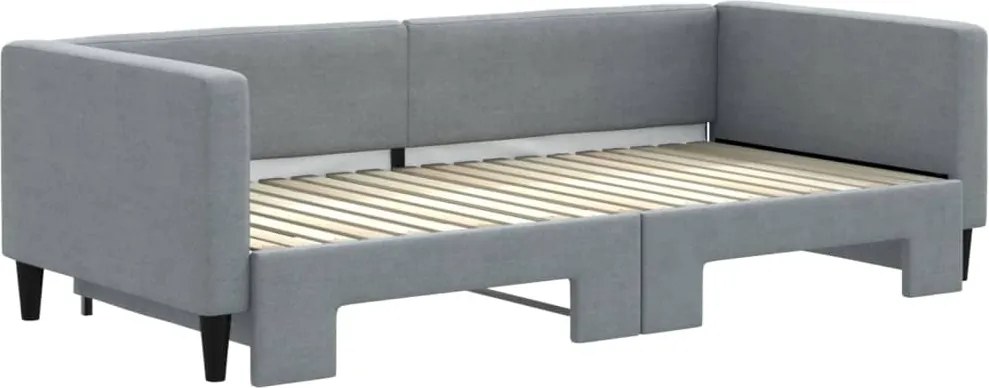 Válenda s přistýlkou světle šedá 90 x 190 cm textil 3196588