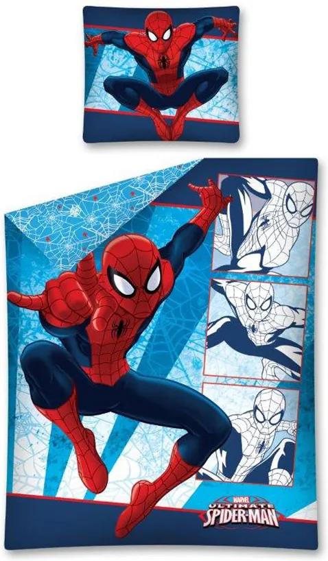 DETEXPOL Povlečení Spiderman modré bavlna 140x200, 80x90 cm