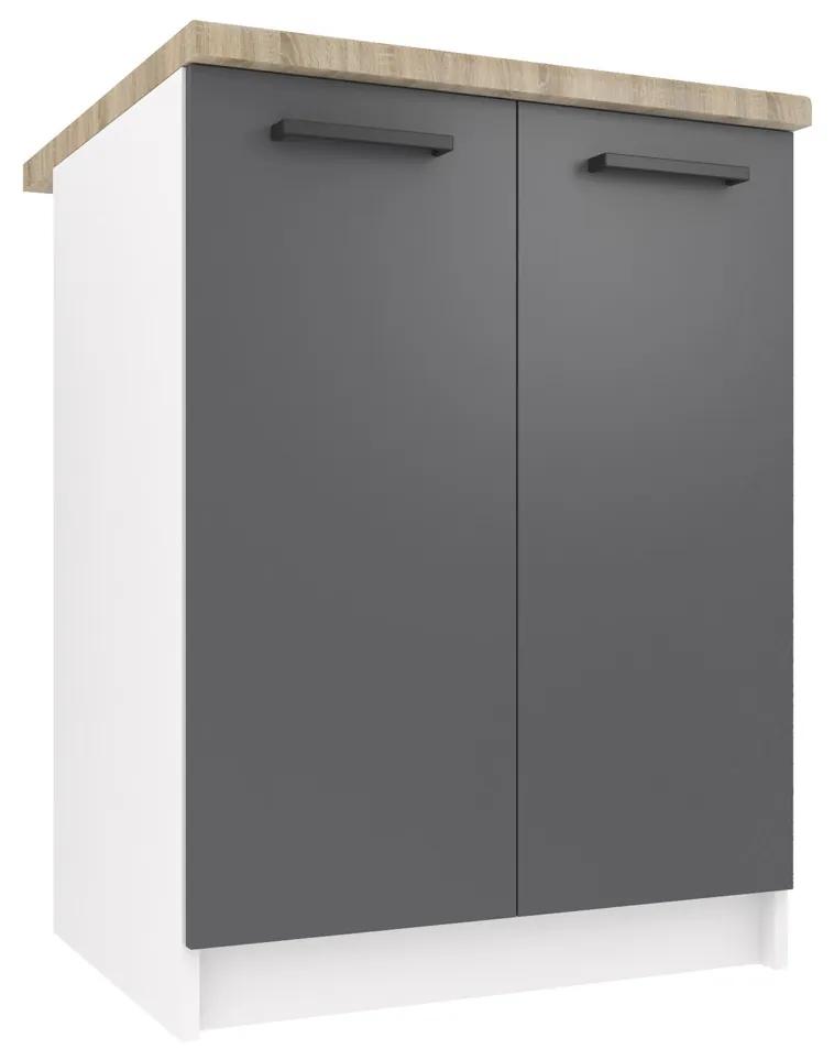 Kuchyňská skříňka Belini spodní 60 cm šedý mat s pracovní deskou  TOR SD2-60/0/WT/SR/1/B1