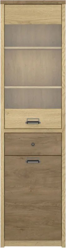 Vitrína 1d1w1s dub cremona / dub lefkas Denzel