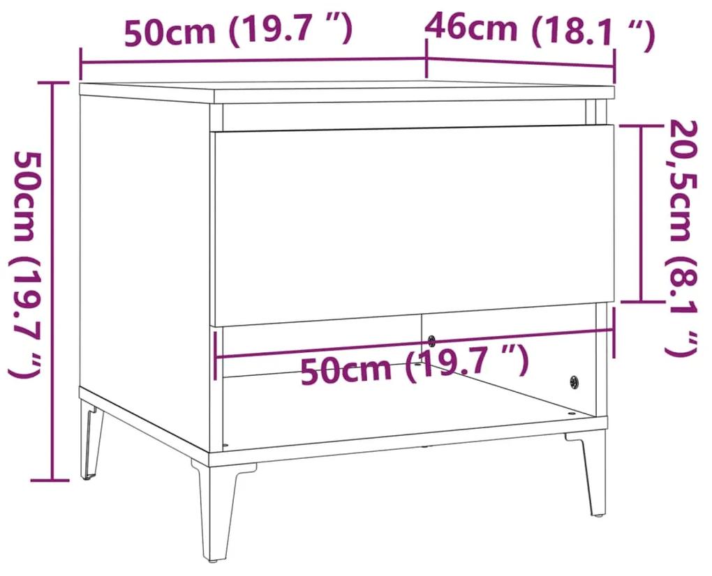 Odkládací stolky 2 ks hnědý dub 50x46x50 cm kompozitní dřevo - Default Title
