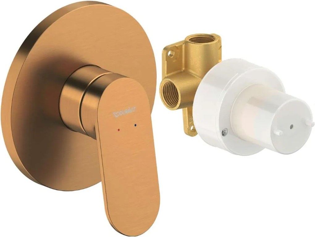 Duravit Wave - Sprchová baterie pod omítku, s tělesem, kartáčovaný bronz WA4210007004