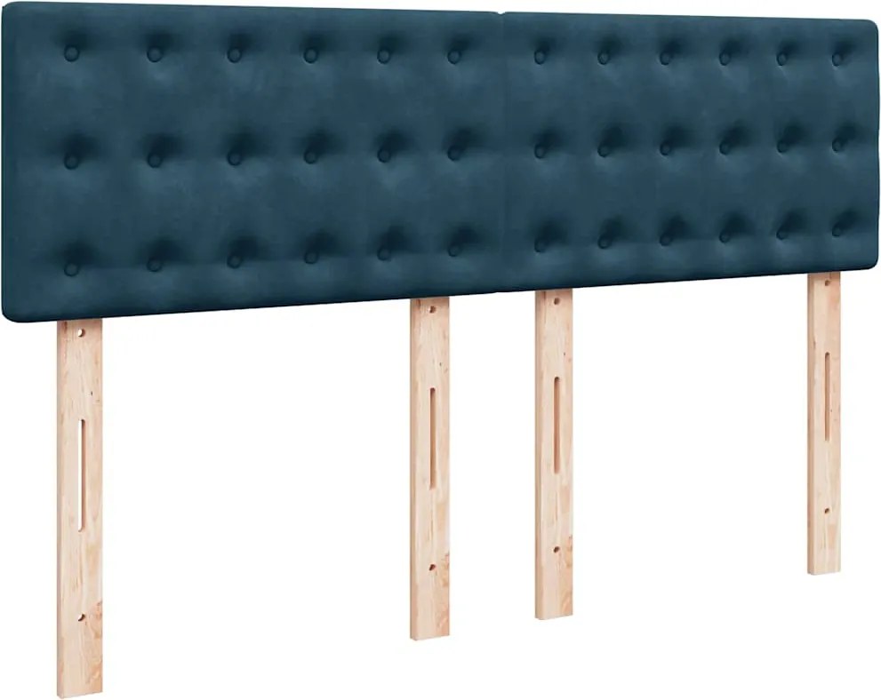Box spring postel s matrací modrá 160 x 200 cm samet 3287798