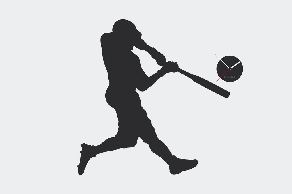 Nalepovací hodiny Baseball Barva ciferníku: Černá