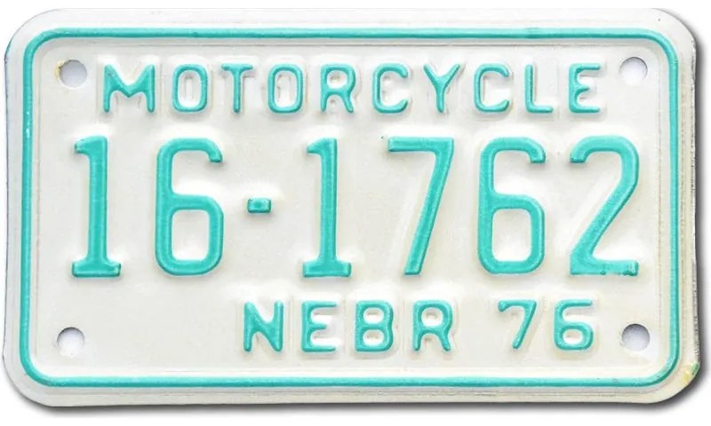 Americká SPZ Nebraska 16-1762 moto