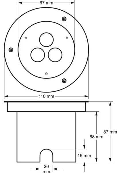 LED Venkovní nájezdové svítidlo SIBAR 3xLED/1W/230V IP67 4000K