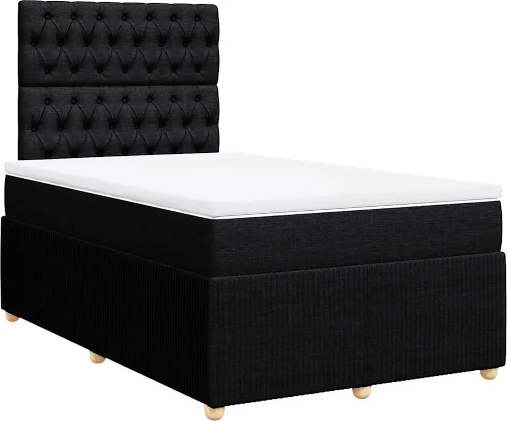Box spring postel s matrací černá 120x190 cm textil 3292004