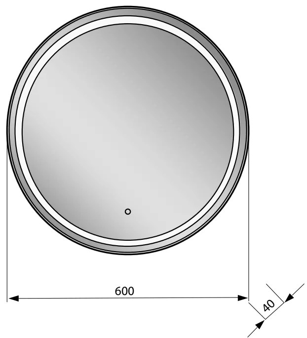 Lavedo Vivace White 60 touch control koupelnové zrcadlo s LED podsvícením
