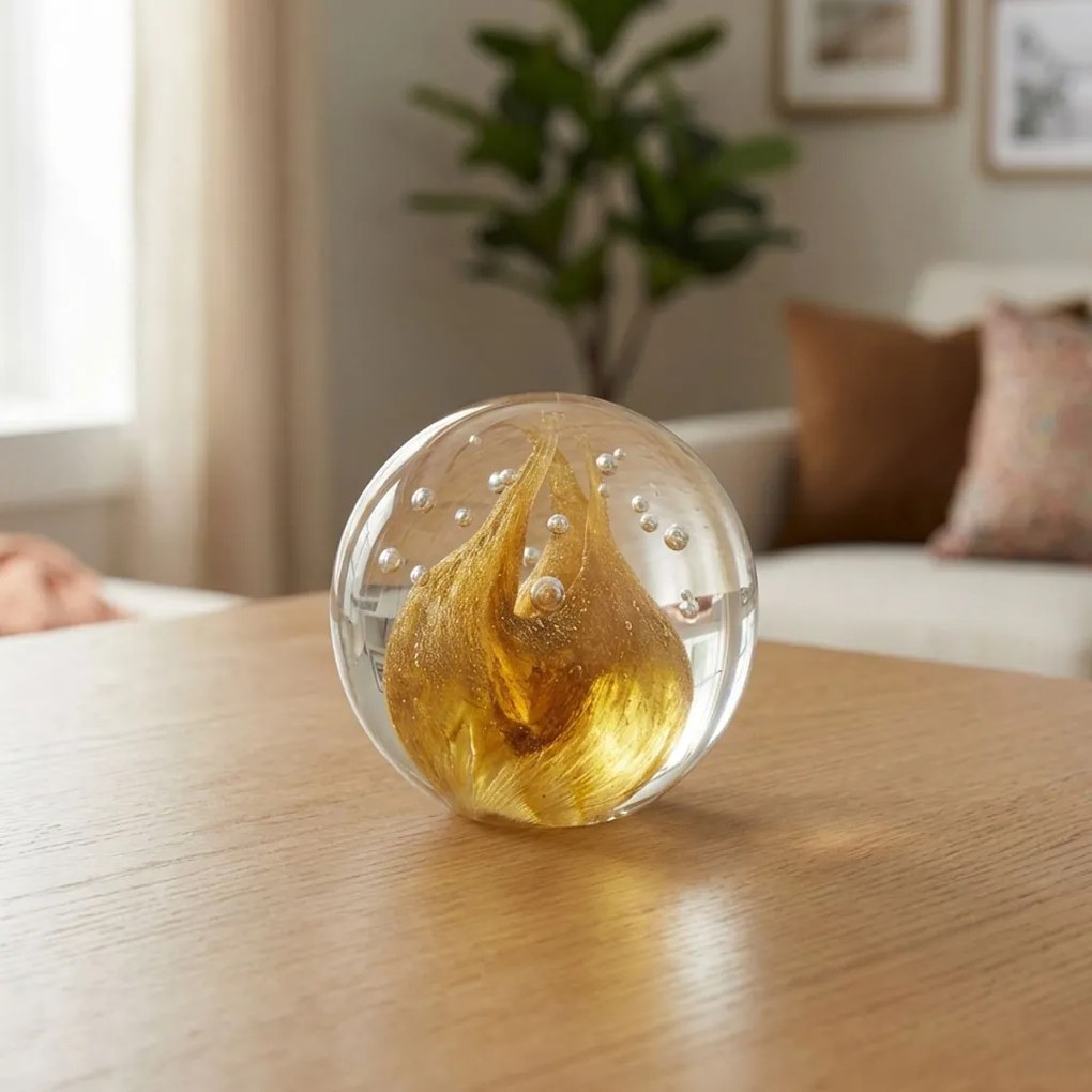 Skleněné těžítko - dekor 02, Růžová, 6 cm | České sklo od Artcristal Bohemia