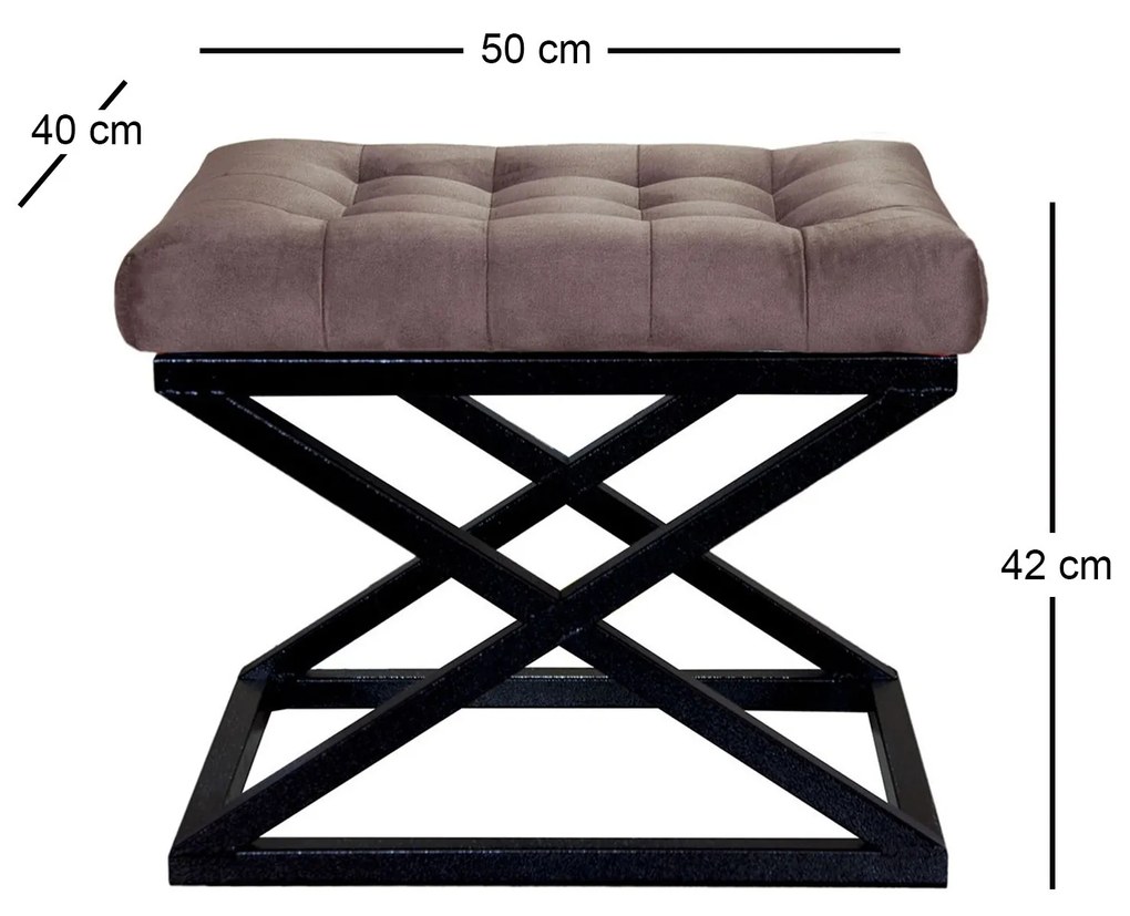 Atelier del Sofa Taburet Capraz - Black, Brown, Černá, Hnědá