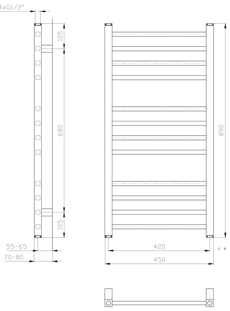 Sapho Sapho, MAKRO topné těleso 450x890 mm, bílá, IR400T