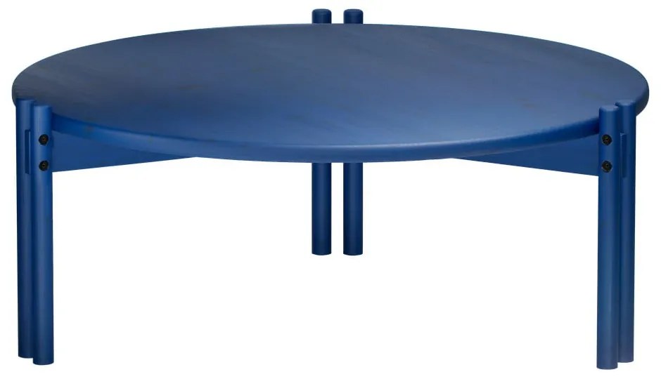 Modrý kulatý konferenční stolek z borovicového dřeva ø 80 cm Sticks – Karup Design