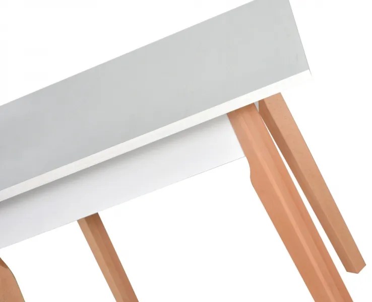 Jídelní stůl OSLO 1 deska stolu sonoma, podstava stolu sonoma, nohy stolu bílá