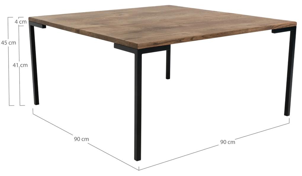 Nordic Experience Konferenční stolek Lagarte z dubového dřeva hnědá/černá, 90x90 cm